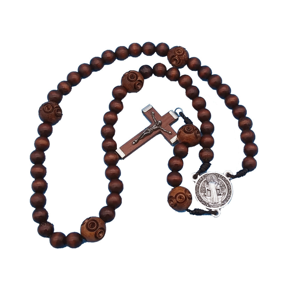 Maroon Wood Rosary - Our Lady of Clear Creek Abbey