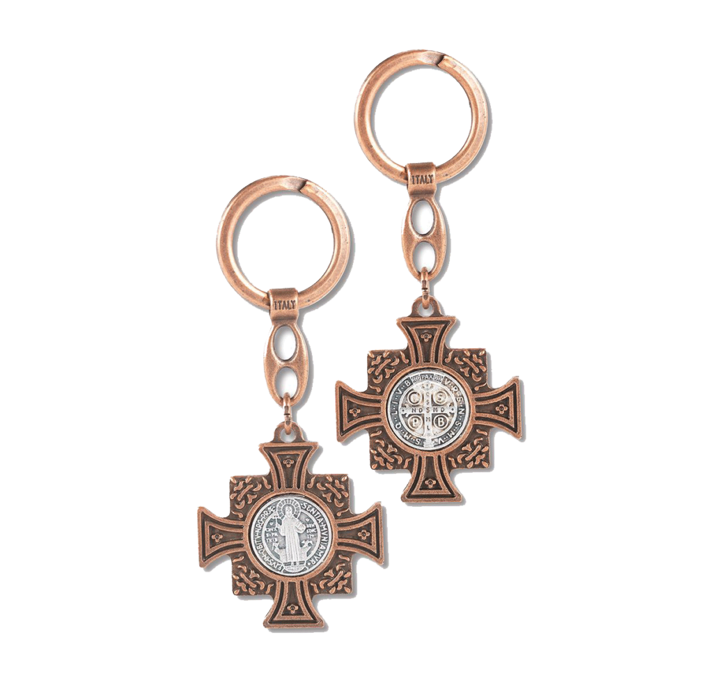 St. Benedict Copper Keychain - Our Lady of Clear Creek Abbey